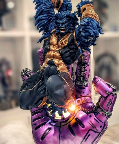 X MEN BEAST VS SENTINEL DIORAMA CUSTOM STATUE 1/4 RARE + CGC 9.8 ...