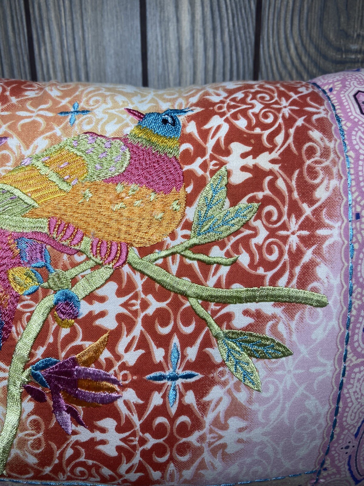 Pier 1 Imports Pillow Colorful Bohemian Bird Embroidered Decorative ...