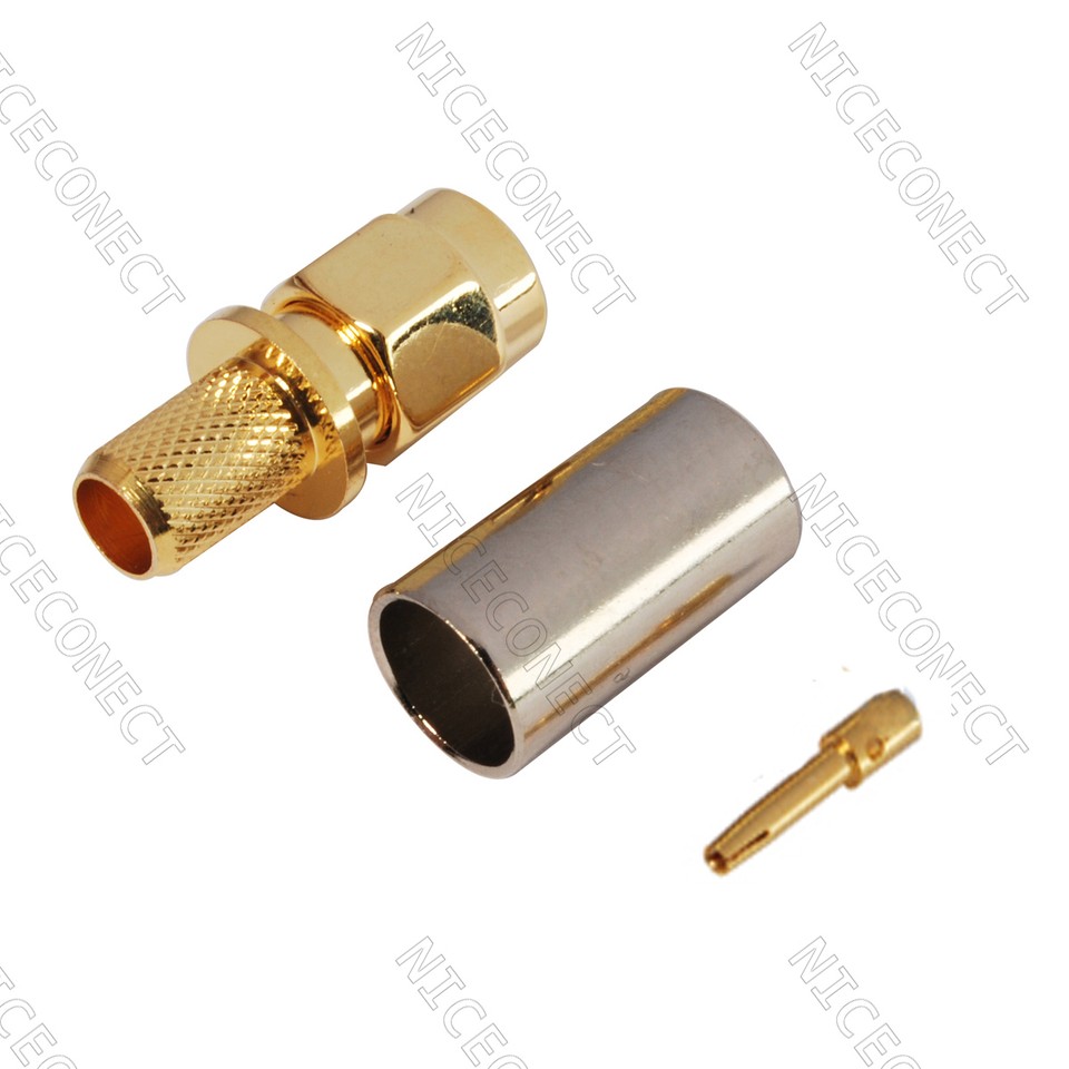 20x RP SMA Male ( Female Pin ) RF Connector Crimp for LMR240 RG59 RG8X ...