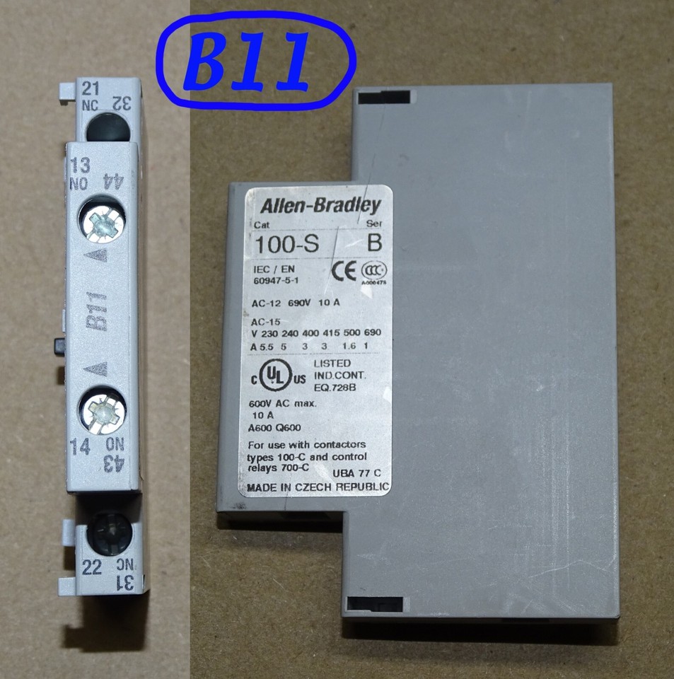 Allen Bradley 100-S Auxiliary Contact Block: A01, A10, A11, AL11, A20 ...