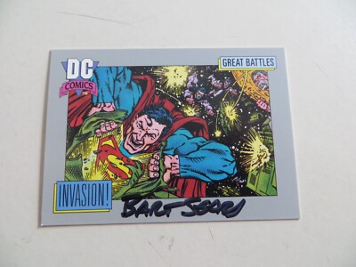 1991 DC COSMIC ALIEN INVASION VS SUPERMAN CARD SIGNED BART SEARS ART ...
