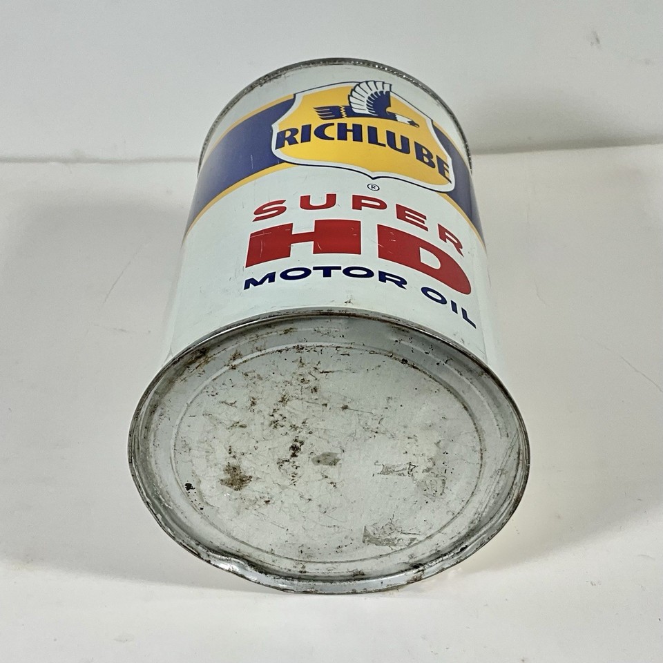 Vintage Richfield RICHLUBE Super HD Motor Oil Can,Atlantic Tin Sign | eBay