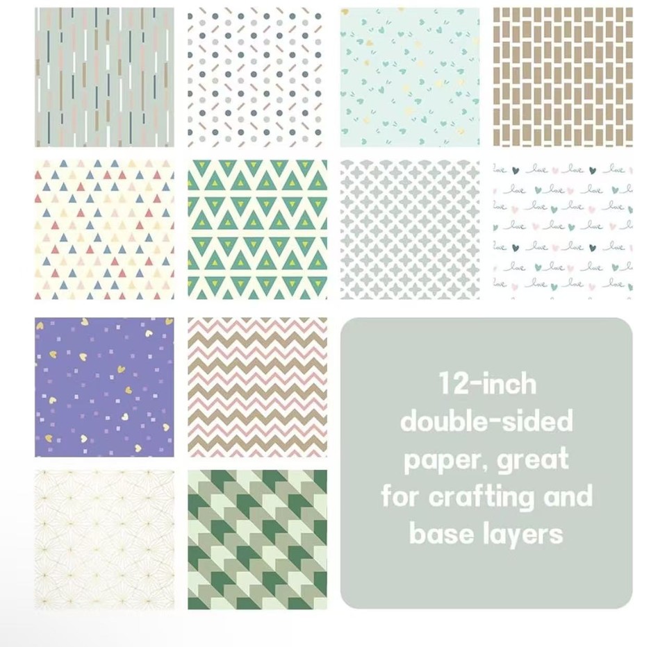Boho Scrapbook Paper 12x12 180G Double-Sided Decorative Paper for ...