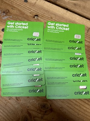 New LOT OF 14 Cricket 4G LTE Nano Sim Card Good For Activation ...