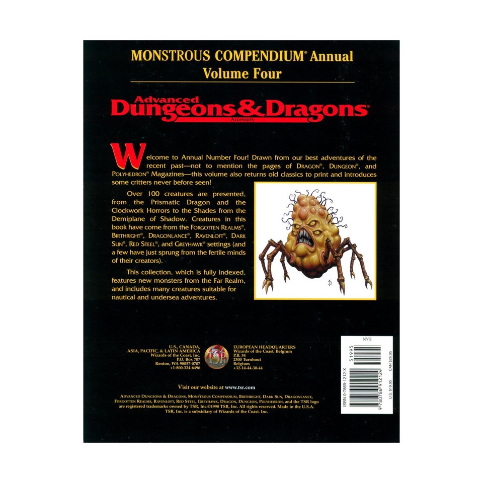 TSR AD&D 2nd Ed Monstrous Compendium Annual #4 VG | eBay