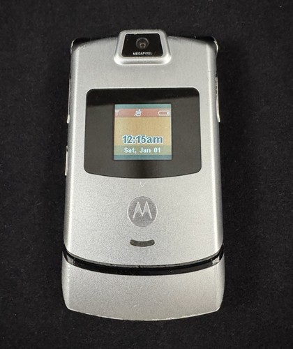 Motorola RAZR Silver V3M Cell Flip Phone | eBay