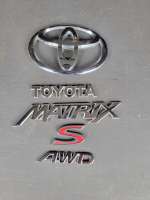 ️ 09 10 11 12 13 14 Toyota Matrix S AWD Rear Trunk Emblem Logo Badge ...
