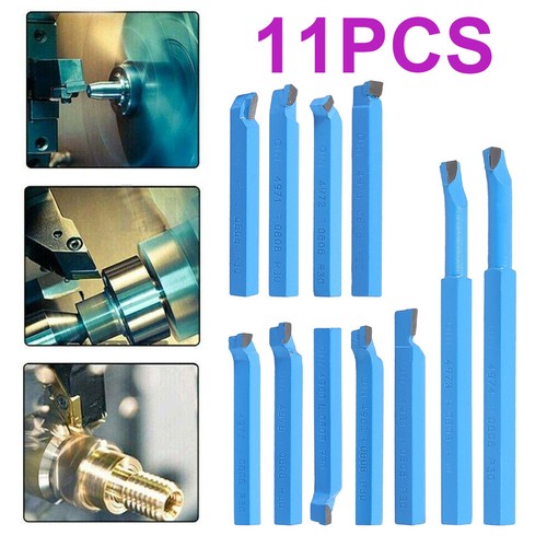 11PCS 8MM Mini Lathe Tool Set Carbide Tip Metal Cutting Turning Boring ...
