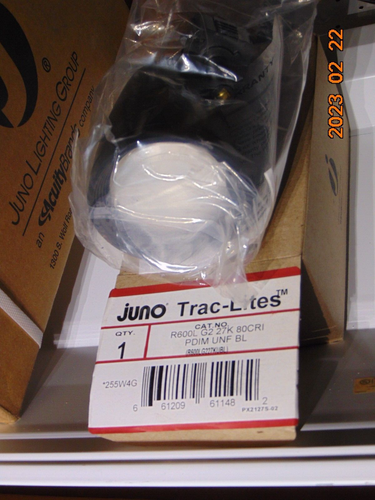 (1) Juno Lighting R600L G2 27K 80CRI PDIM UNF BL Juno LED Track 1 Light ...