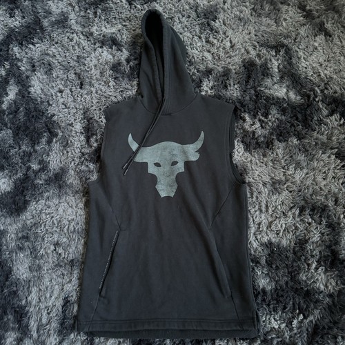 Under Armour The Rock Project Cut Off Hoodie Sweatshirt Men’s Sz Small ...