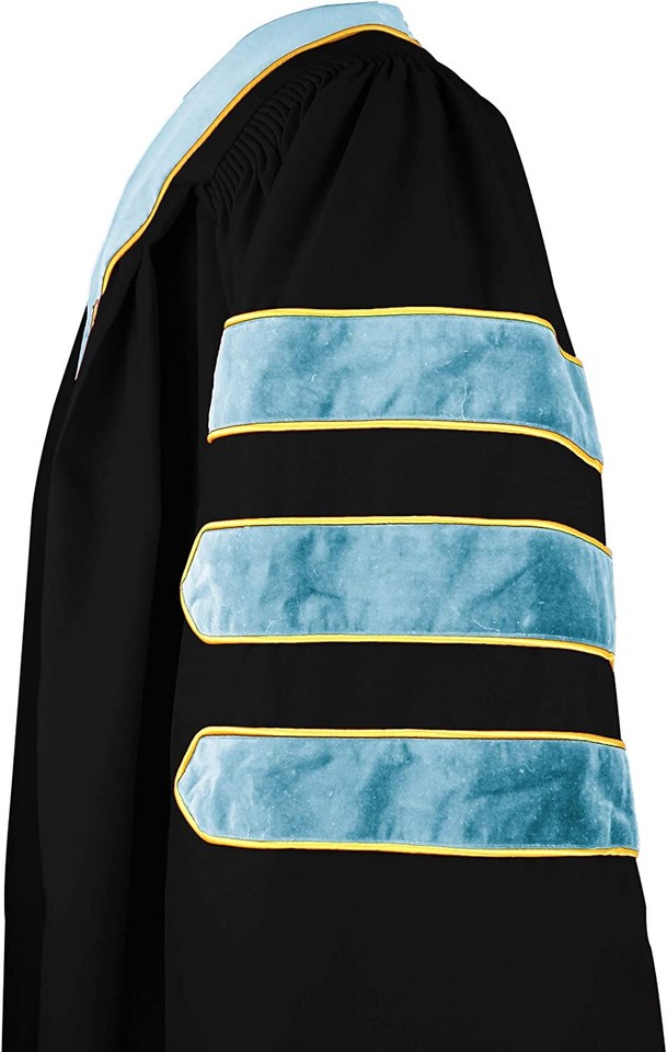 Deluxe Doctoral Academic Gowns - Light Blue with Gold Piping | eBay