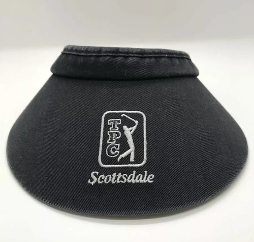 TPC Scottsdale Golf Visor Cap Hat Women Clip-on Tie-Back Black | eBay