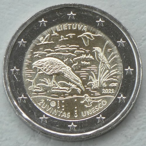 2 Euro Commemorative Coin Lithuania 2021 Zuvintas Biosphere Reserve ...