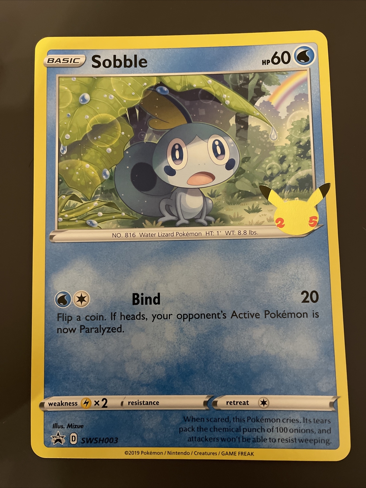 Pokemon Card Sobble Swsh003 JUMBO/OVERSIZED 25th Anniversary Promo NM ...
