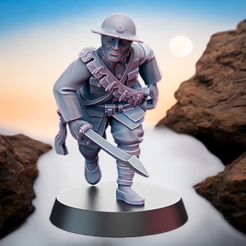 WW2 Chinese NRA Infantry with Dao Swords - 5 Figures - 28mm Wargames ...