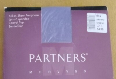 Mervyns Partners Pantyhose VTG Amethyst Silken Sheer Sz B Control Top ...