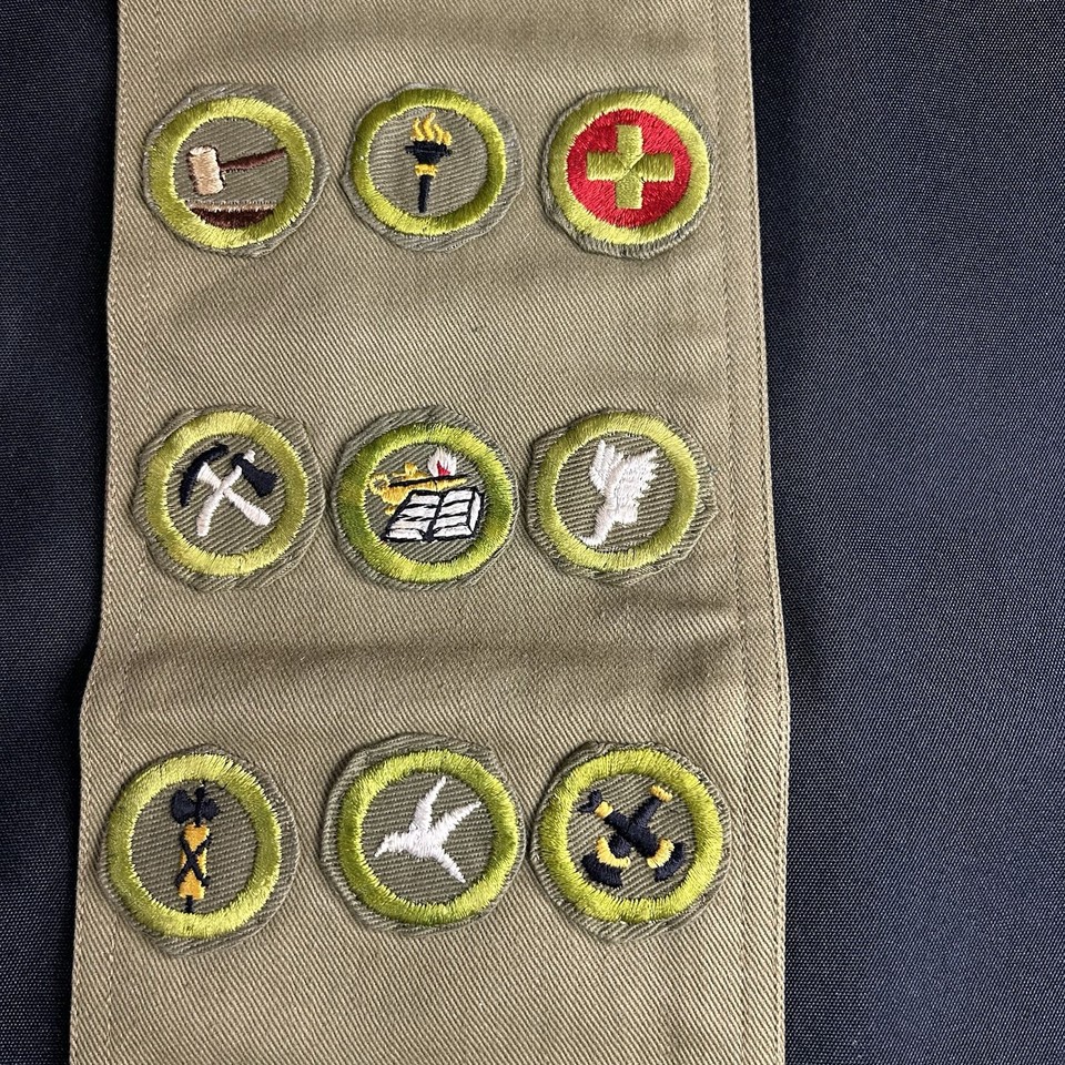 Vintage Boy Scout Sash W/ 19 Merit Badges BSA Rare Aviation Badge | eBay