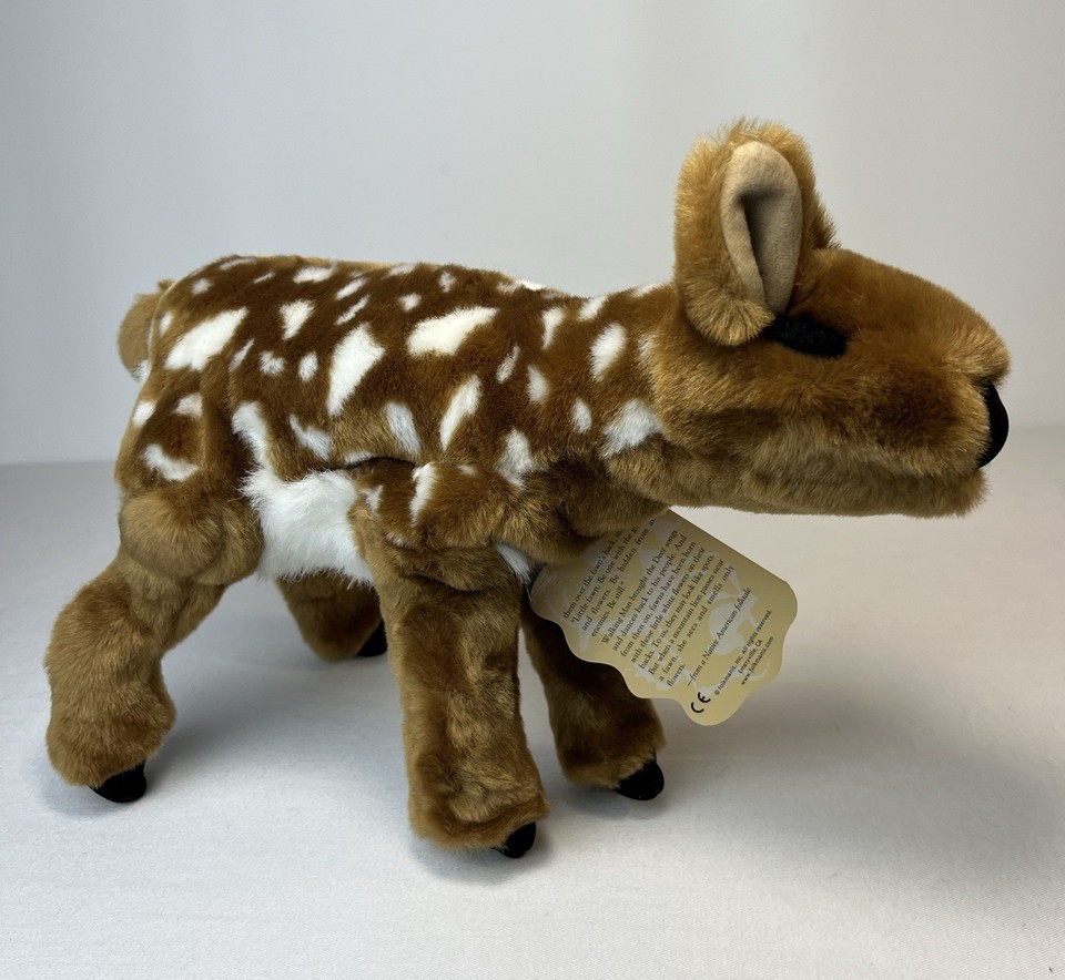 Folkmanis Baby Deer Fawn Plush Hand Puppet Stuffed Animal Brown White ...