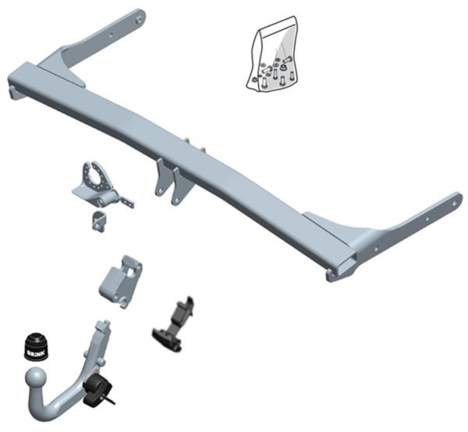 BRINK AHK für VW Passat B7 10-14 diagonal abnehmbar + 7-pol BRINK ES ...