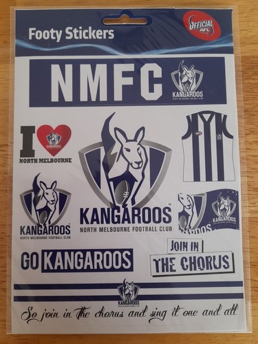 AFL North Melbourne Football Club Team Logo Sticker Sheet | eBay