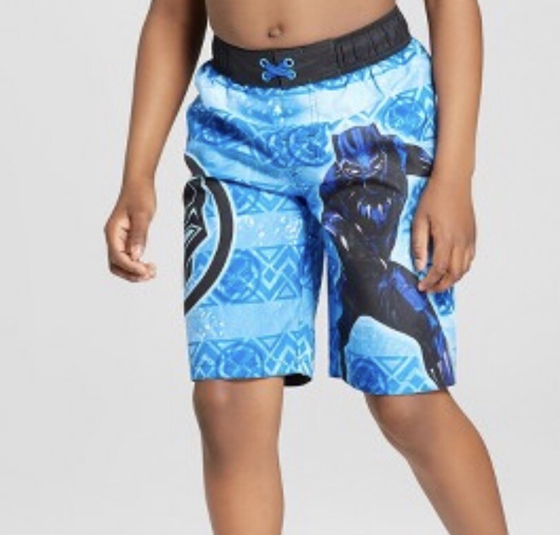 AVENGERS BLACK PANTHER Marvel Comics Boys Bathing Suit Swimming Trunks ...