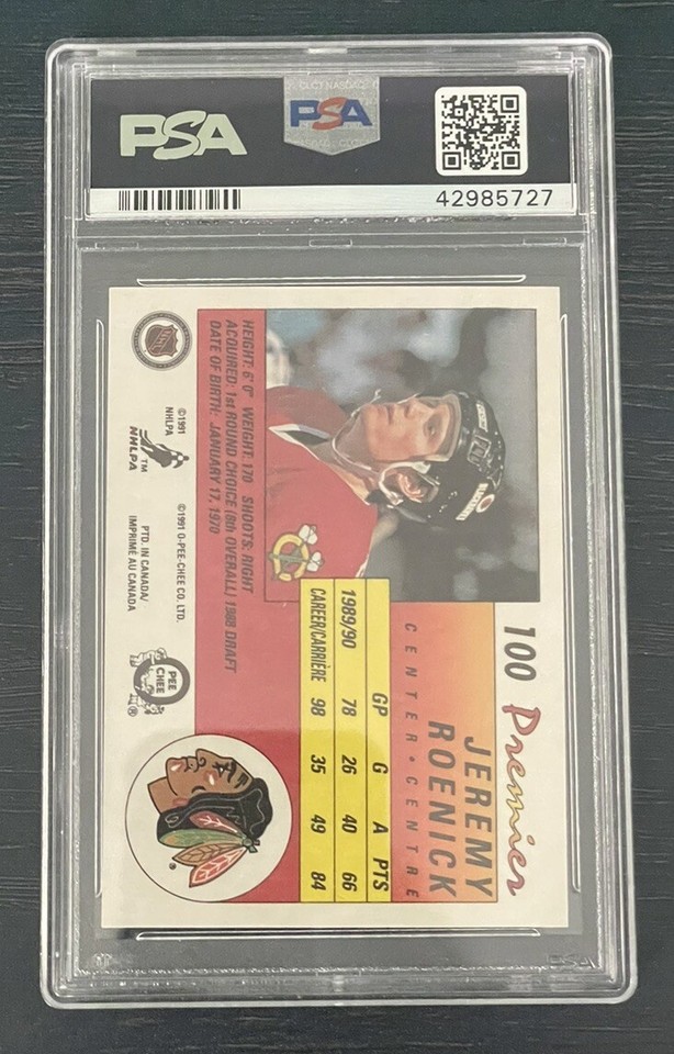 1990 O-Pee-Chee PREMIER JEREMY ROENICK Rookie/Auto Card!! Pop 4 | eBay