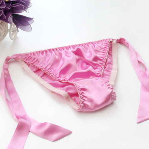 Womens 100% Silk Low-Rise Bikinis Underwear Knickers Cute Brief Side ...