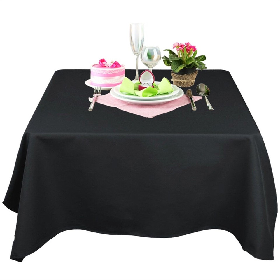 Time to Sparkle POLYESTER Table Cover Cloth Black Round Rectangle ...