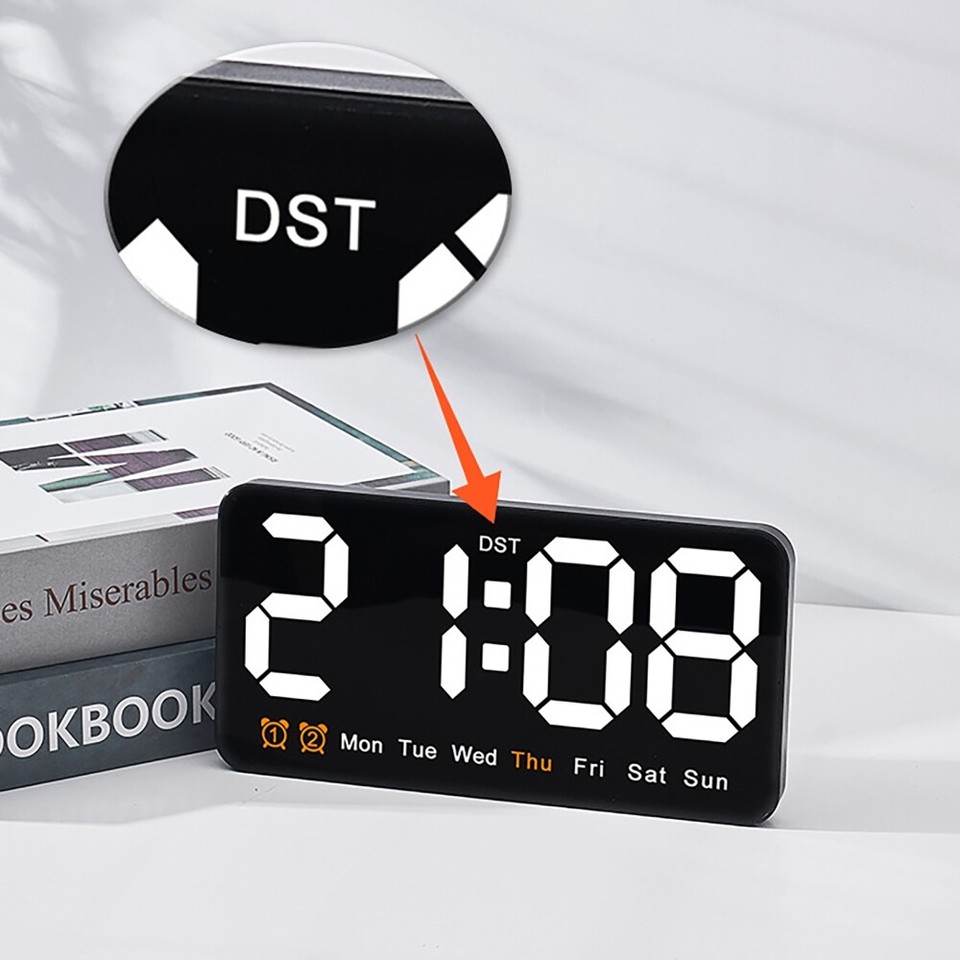 Desktop Electronic Snooze Wall Clock LED Digital USB Large Screen Alarm ...