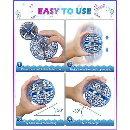 Magic Flying Orb Ball with Lights,2025 UFO Hand Operated Flying Ball ...