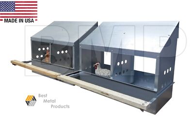 4 HOLE HEAVY DUTY 23ga GALVANIZED CHICKEN NESTING LAYING ROOST BOX ...
