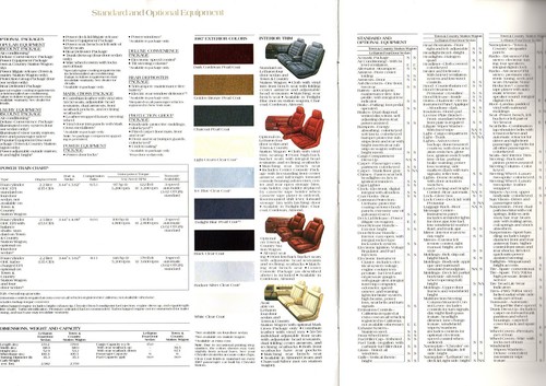 1987 Chrysler LeBARON SEDAN / STATION WAGON Brochure with Color Chart ...