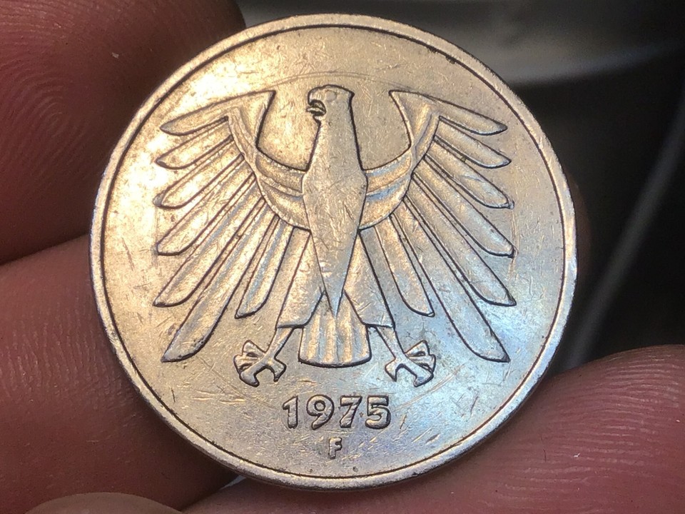 1976 G or 1975 J or 1991 A or 1975 D or 1975 F German 5 Mark Coin ...