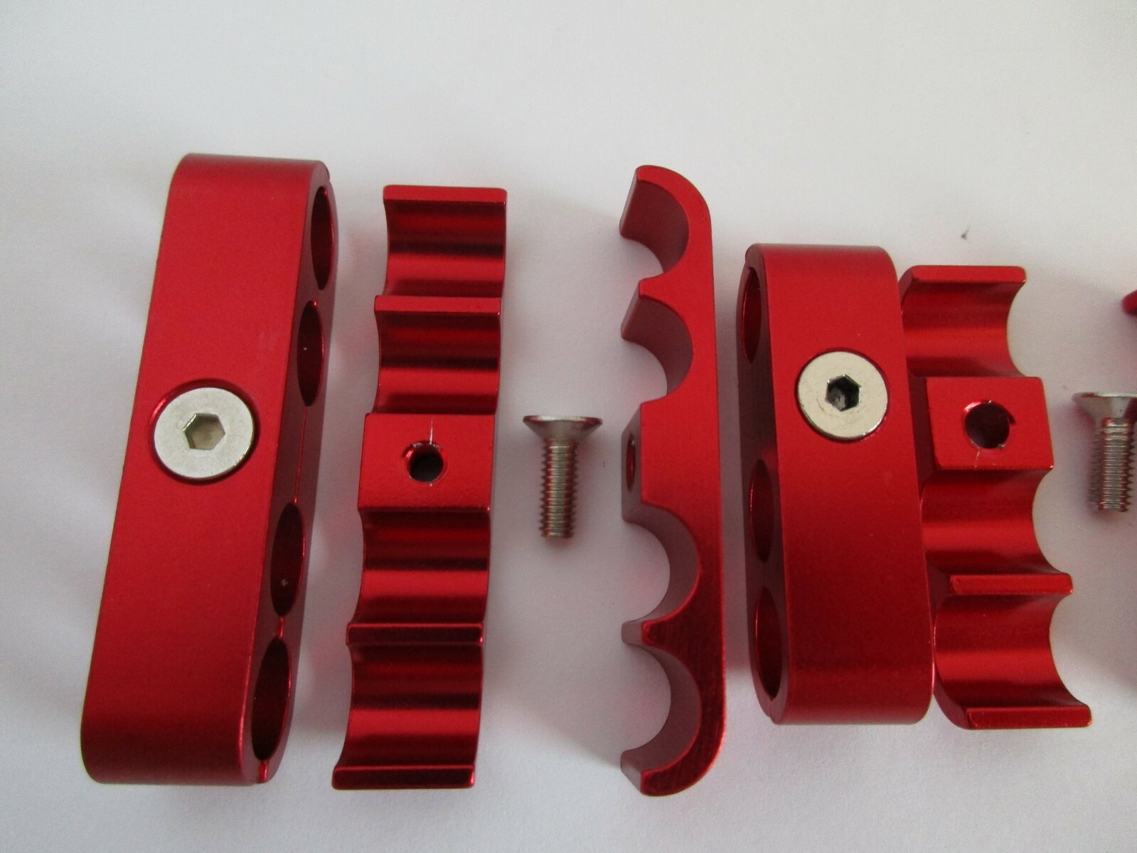 SPARK PLUG WIRE SEPARATORS ALUMINUM RED 8MM 9.5MM LOOMS 302 350 454 ...