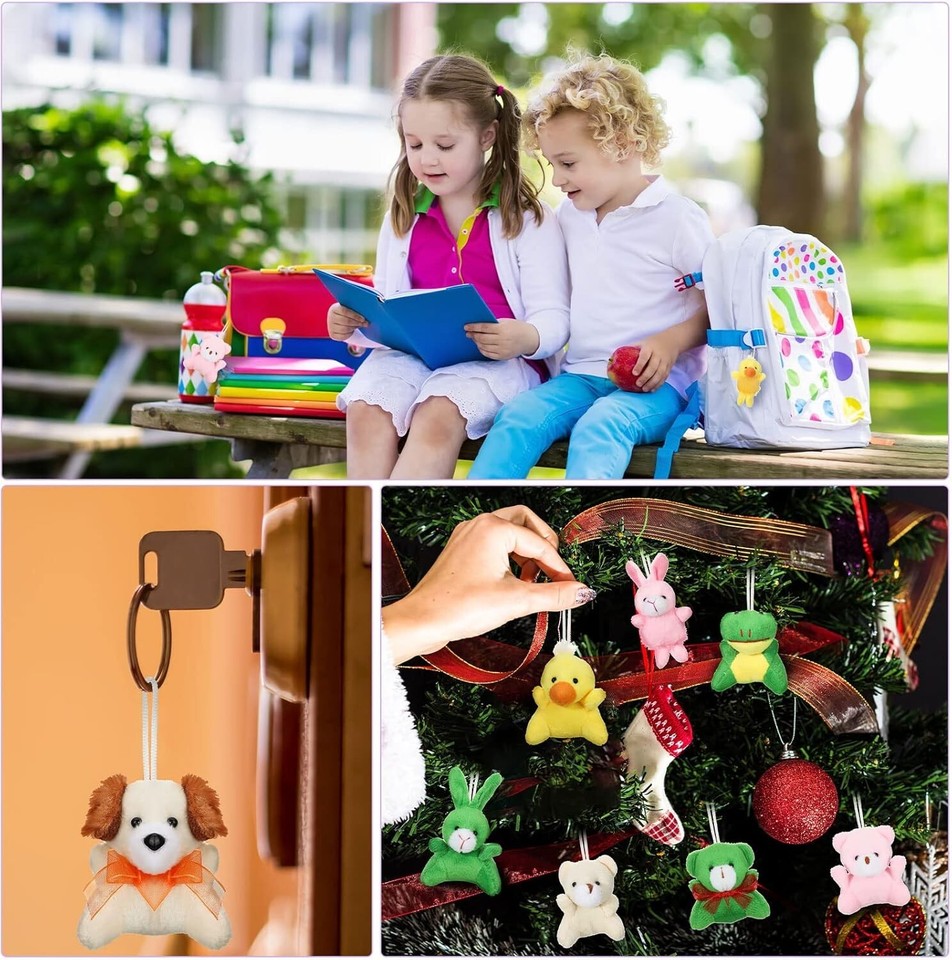 100 Pack Mini Stuffed Animals Bulk Small Plush Animal Toys Tiny Stuffed ...