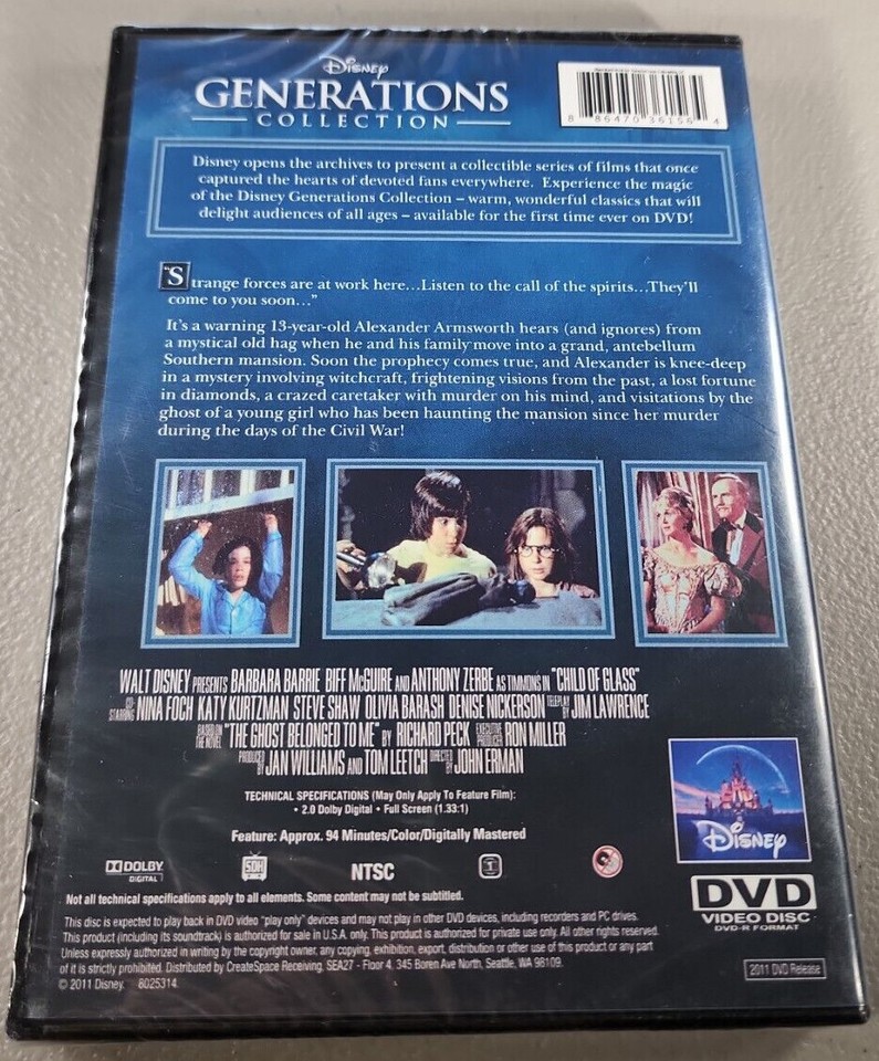 Child Of Glass DVD Disney Generations Collection Barbara Barrie, Biff ...