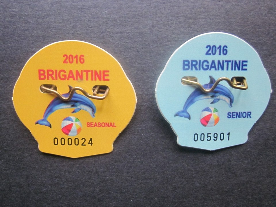 2016 BRIGANTINE NEW JERSEY SEASONAL BEACH BADGES/TAGS 9 YEARS OLD | eBay