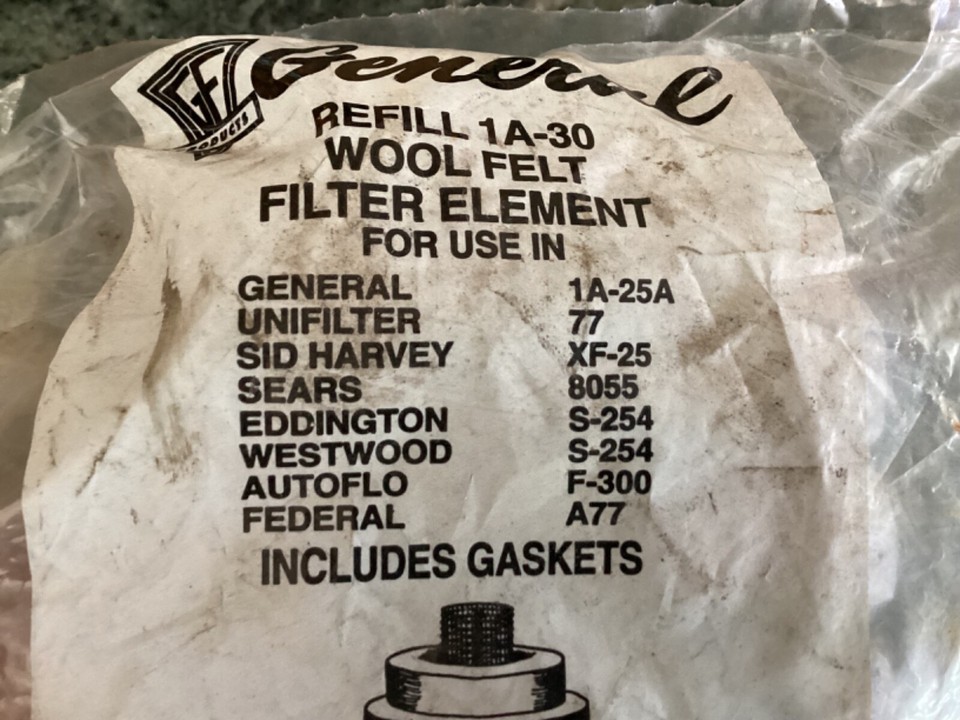 HEATING FUEL OIL FILTER CARTRIDGE INSERT FOR GENERAL 1A-30 1A-25A ...