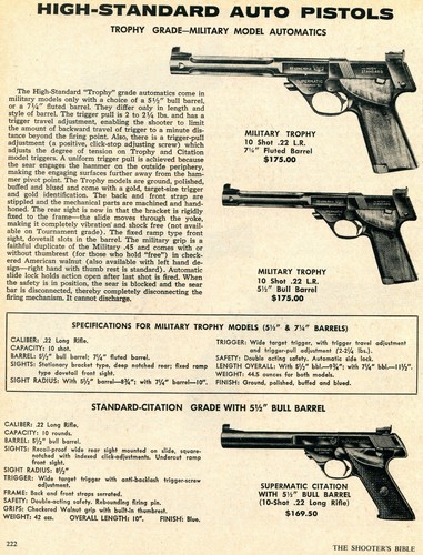 1976 Print Ad High Hi Standard Supermatic Trophy Grade Military ...