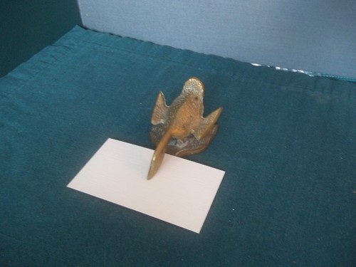 Vintage Solid Brass Goose/ Duck Paper Clip Letter Holder For Desk Or ...