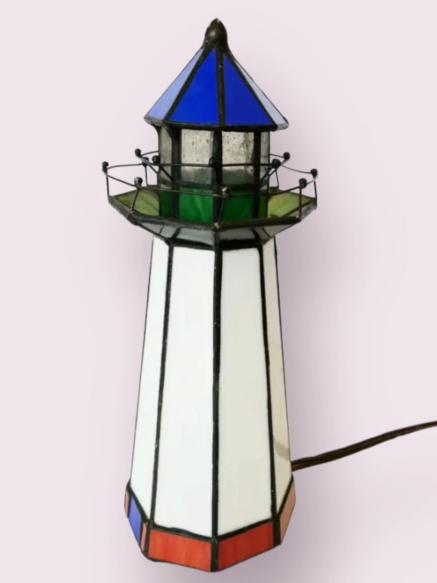 Stained Glass Lighthouse Lamp