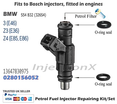 Fuel Injector Service Kit O-Ring 0280156052 BMW 3 E46, Z3 E36, Z4 E85 ...