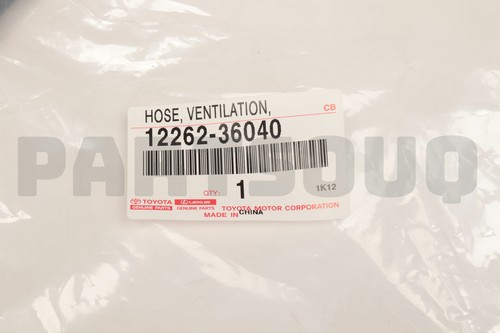 1226236040 Genuine Toyota HOSE, VENTILATION, NO.2 12262-36040 | eBay