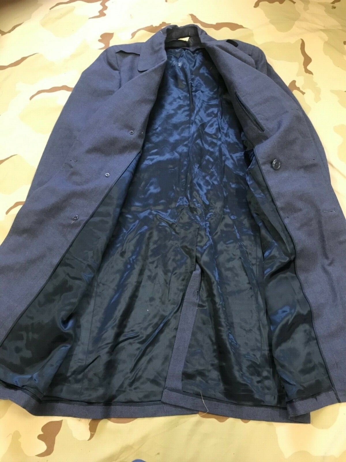 US AIR FORCE COAT WOOL OVERCOAT BLUE SERGE SHADE 1084 DSA100-70-C-1539 ...
