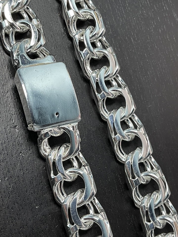 472 Grams 23mm 24 Inch 925 Sterling Silver Chain Handmade Man Chino ...