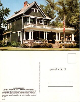 Harding Home Marion Ohio OH Postcard | eBay