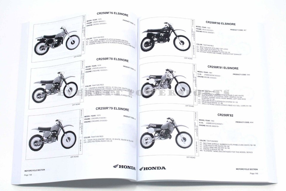 Genuine Honda Motorcycle Model ID Guide Book US 1959-2000 Great Gift # ...