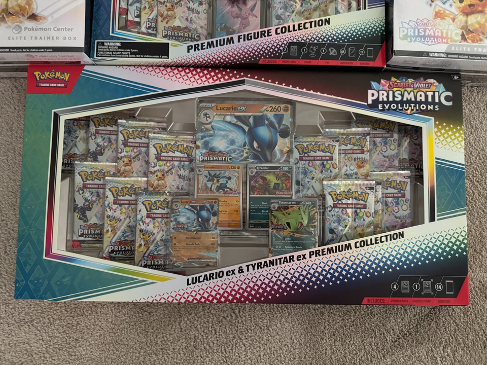 Pokemon Prismatic Evolutions Collection – PKC ETB + ETB + Figures ...