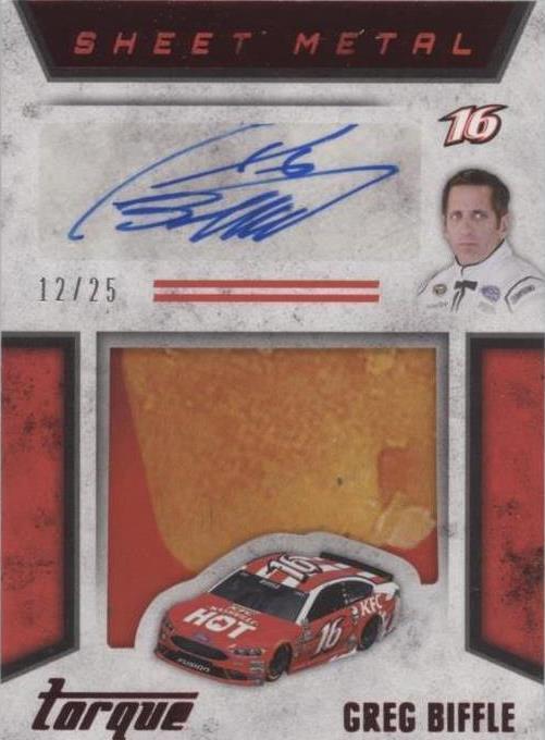 2016 Panini Torque - Silhouettes Sheet Metal Signatures Greg Biffle # ...