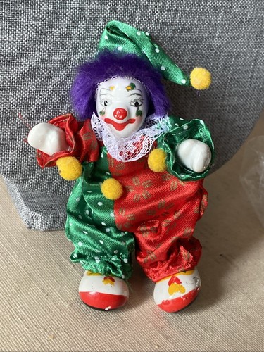 Creepy Jester Clown Doll Porcelain Face Theatrical Figurine Posable | eBay
